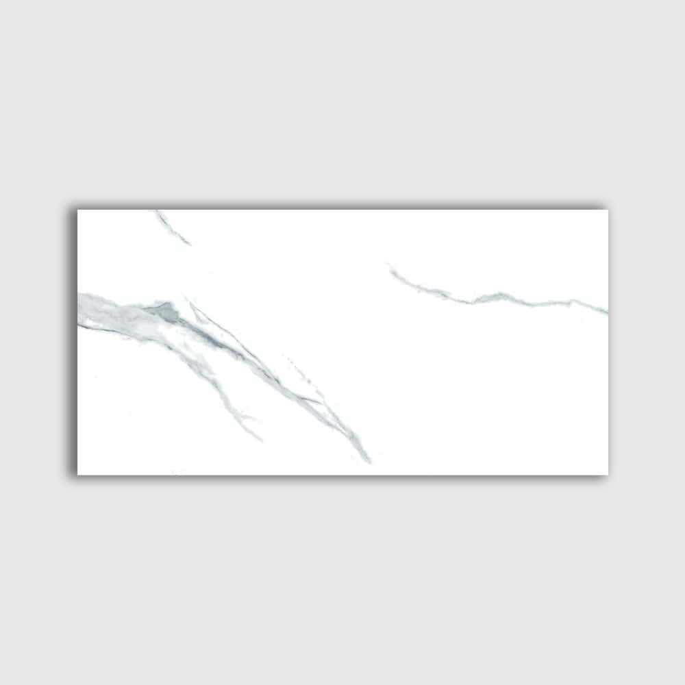 Statuario Polished Marble Look Porcelain Tile 12x24 - Bay Area Tile and ...