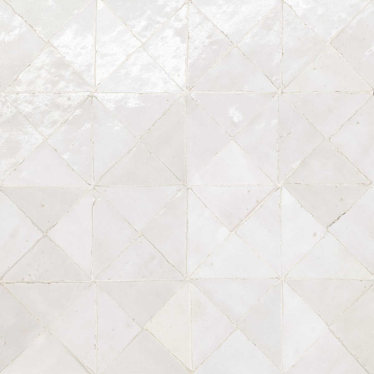 Zagora Triangle Glossy Zellige Mosaic Tile in Blanc - 100003271 - Bay ...